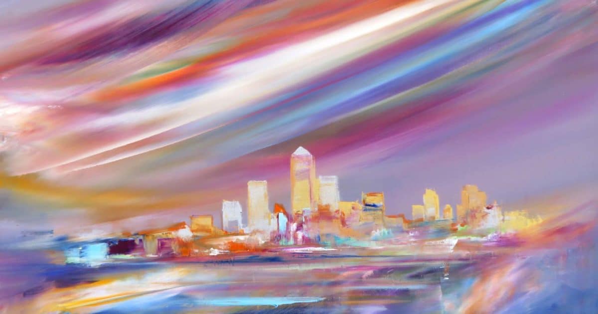 Real Gold, Painting of London | Sara Sherwood - Abstract Cityscape ...