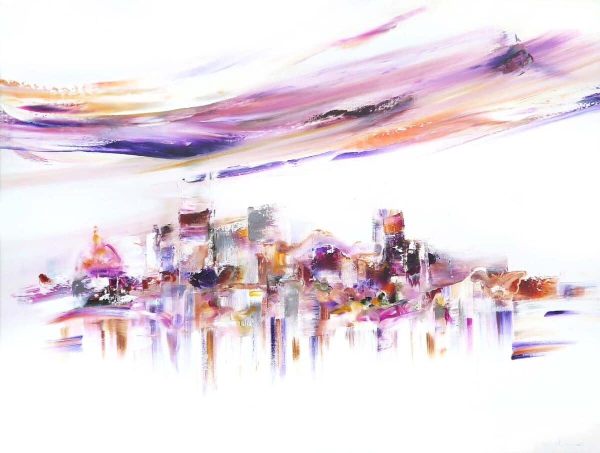 Cityscape Art "Butterfly Wing Lands" | Sara Sherwood - Abstract ...
